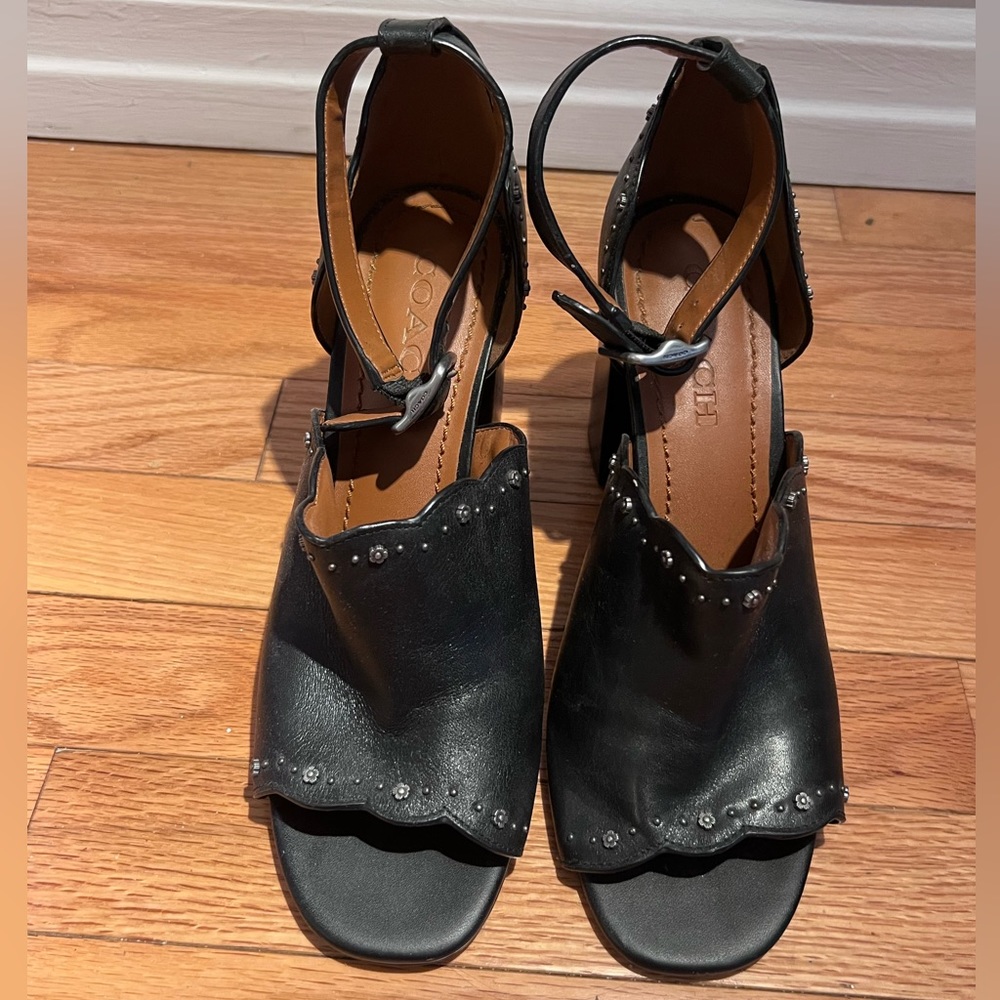 Coach Leather Slingback Heel Black - Gem